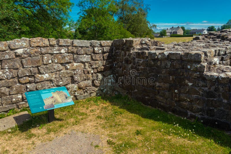 Stone wall Hadrian`s Wall stock image. Image of travel - 122584373