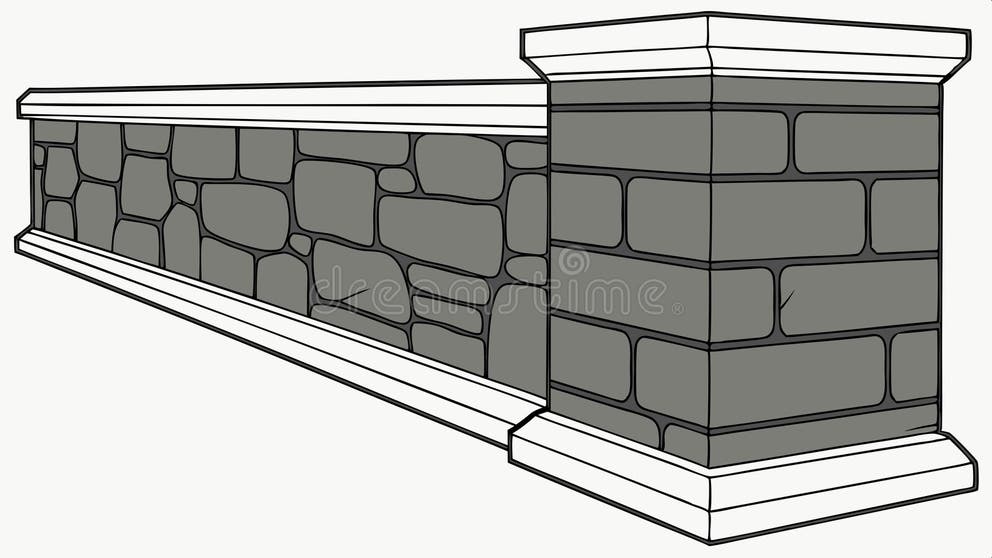 Stone Wall Illustration, Architecture and Building Material Vector ...