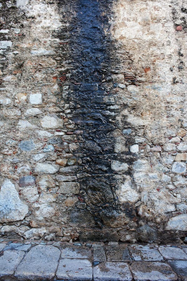 Stone Wall with Leaking Water Trace Background Stock Photo - Image of ...