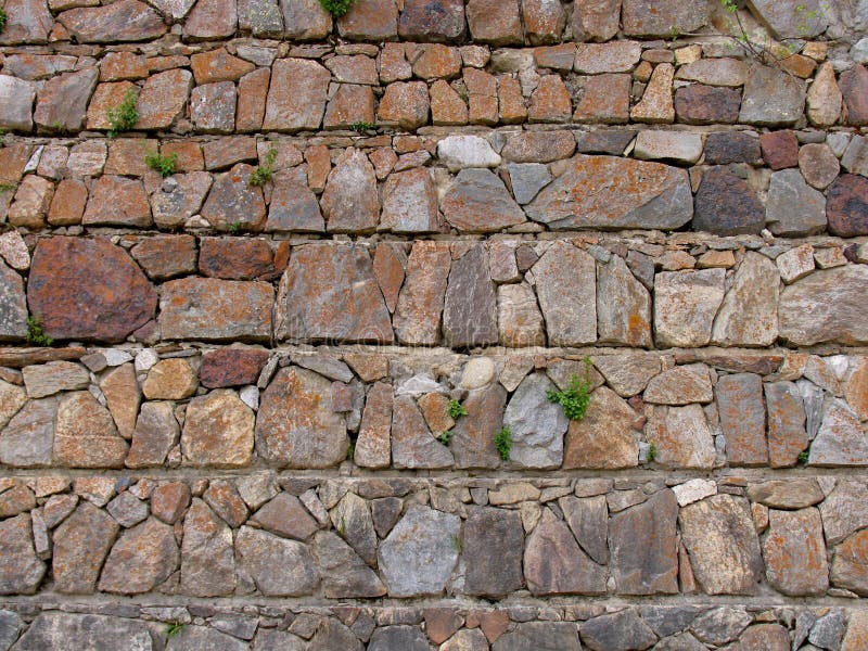 Stone Wall Lined with Stones of Various Sizes Background Stock Image ...