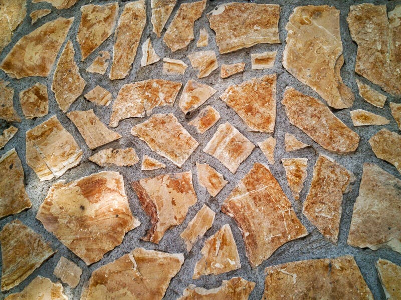 Stone Wall Made of Broken Sea Stones Stock Image - Image of stone ...