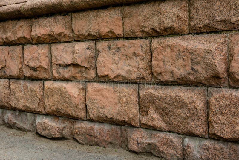 Stone Wall Made of Large Granite Blocks Stock Photo - Image of backdrop ...