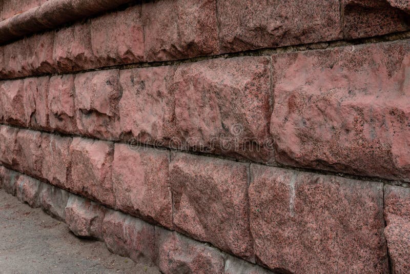 Stone Wall Made of Large Granite Blocks Stock Image - Image of exterior ...