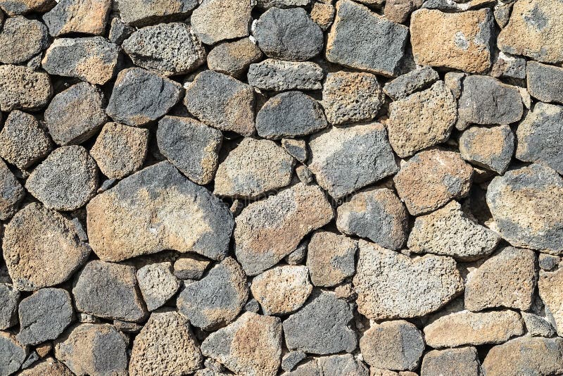 Stone Wall Made of Volcanic Rocks Stock Photo - Image of lava, outdoor ...