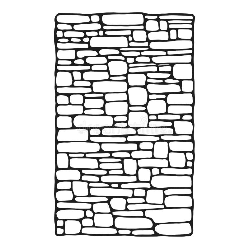 Drawing Stone Wall Texture Sketch Coloring Page