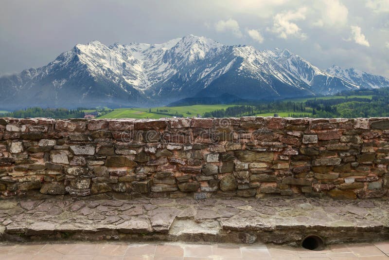 Stone Wall in the Mountains Stock Photo - Image of countryside ...