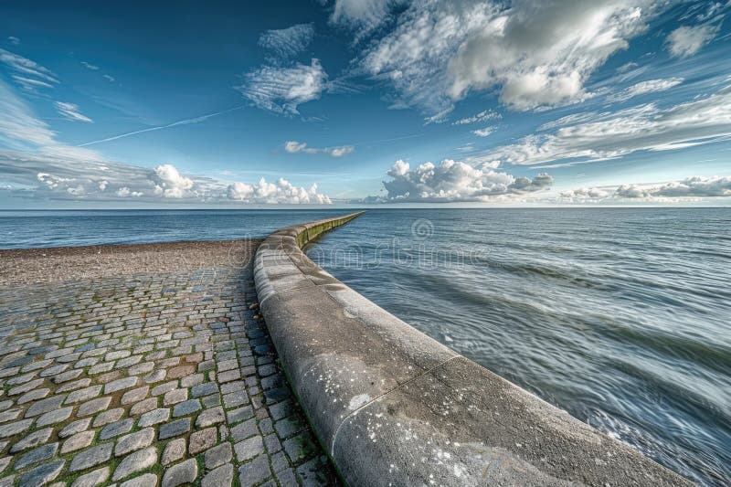 Stone Wall by the Ocean, Suitable for Various Design Projects Stock ...