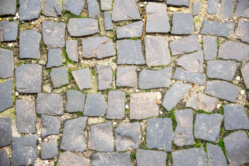 Stone Wall with Old Bricks in the City. Gray Stone Block Surface Stock ...