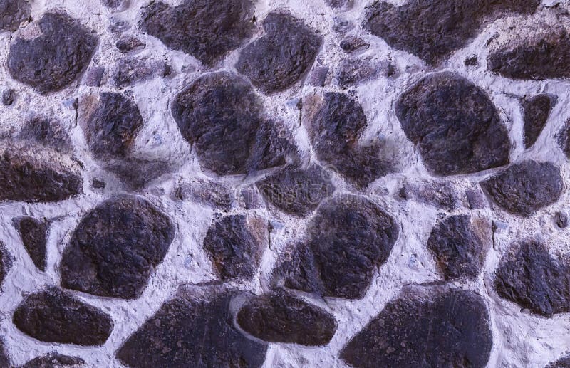 Stone Wall of the Old Burnt Stone Fort is Dark Brown and Stock Image ...