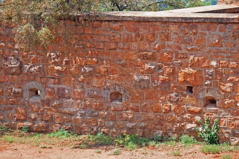 STONE WALL of OLD FORT stock image. Image of soil, stones - 98159947