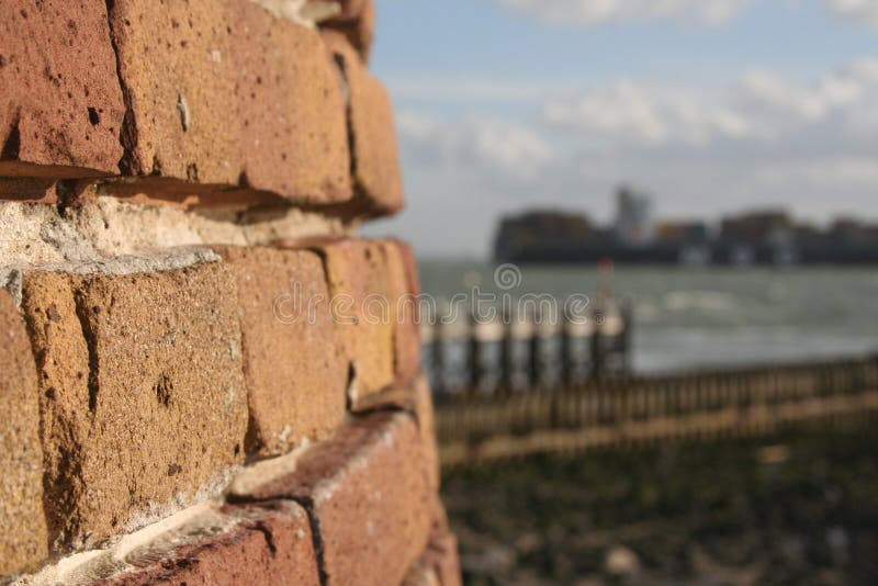 Stone wall stock photo. Image of overlooking, water, wall - 92605174