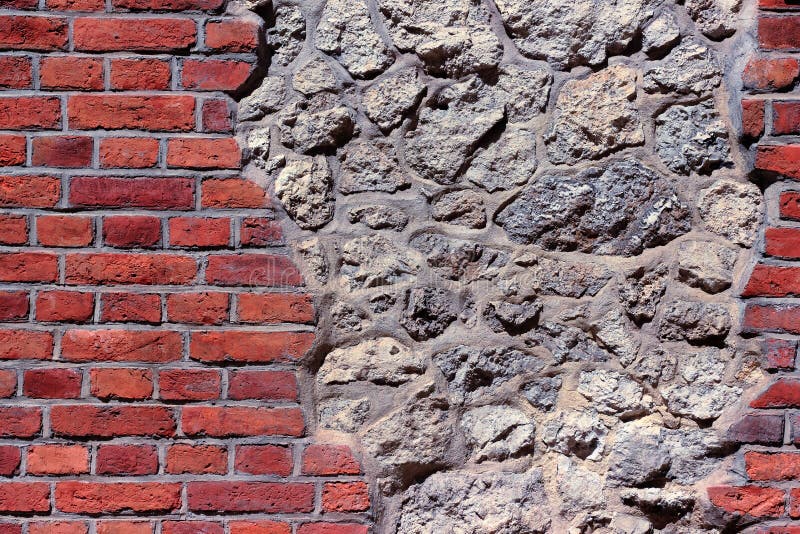 Stone wall patch stock image. Image of brick, damaged - 211583469
