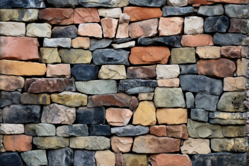 Stone Wall Pattern with Varying Sizes and Colors Stock Image - Image of ...