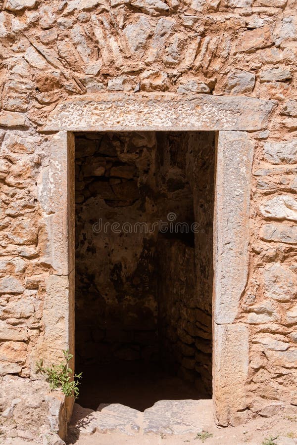 Stone Wall with Portal of a Medieval Fortress. Stock Photo - Image of ...
