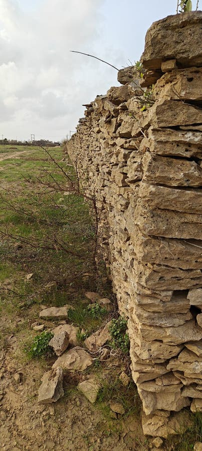Stone Wall for Protect Farm from Animal Stock Image - Image of wall ...