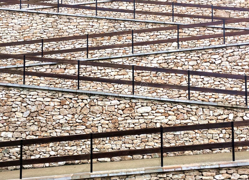 Stone Wall Ramp stock photo. Image of handicap, bend - 80264278