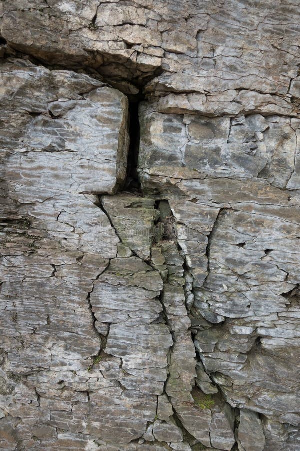 Stone Wall of Rock with Cracks Stock Image - Image of cracks, break ...