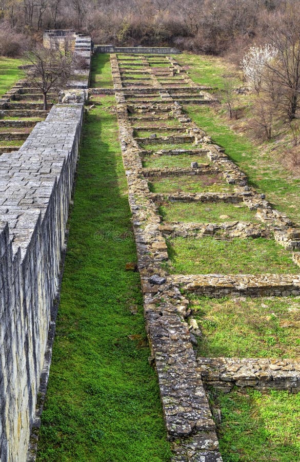 Stone Wall and Ruins of Ancient Fortress Stock Photo - Image of ...