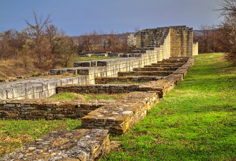 Stone Wall and Ruins of Ancient Fortress Stock Photo - Image of ...