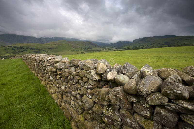 Dry Stone Wall North England Countryside Lake District National Park ...