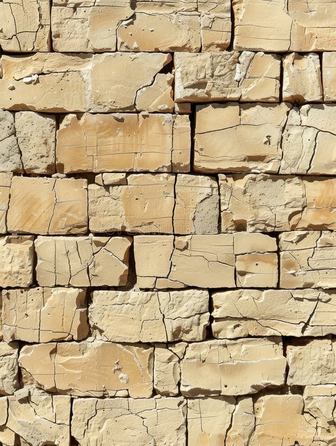 This Stone Wall Showcases the Texture and Pattern of Sandstone, with ...