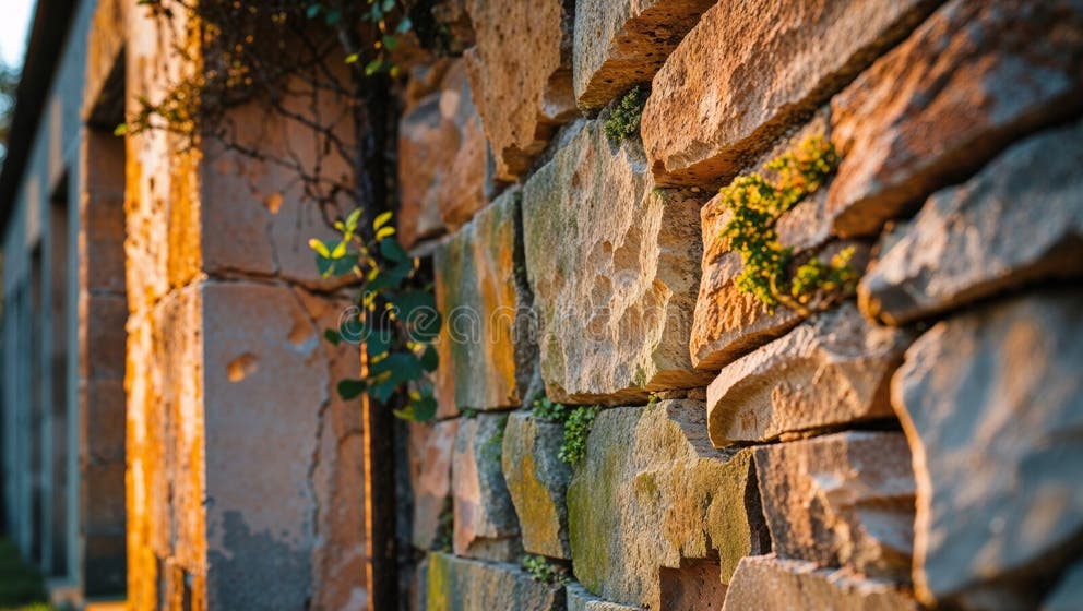 Stone Wall Showing Colorful Texture in a Rustic Building Stock Image ...