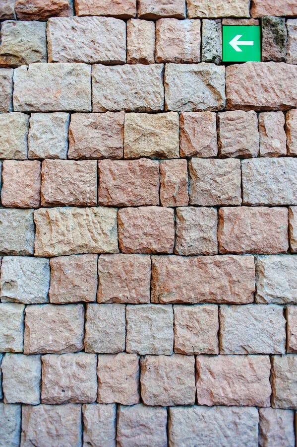 Stone wall with signal stock image. Image of concrete - 190510981