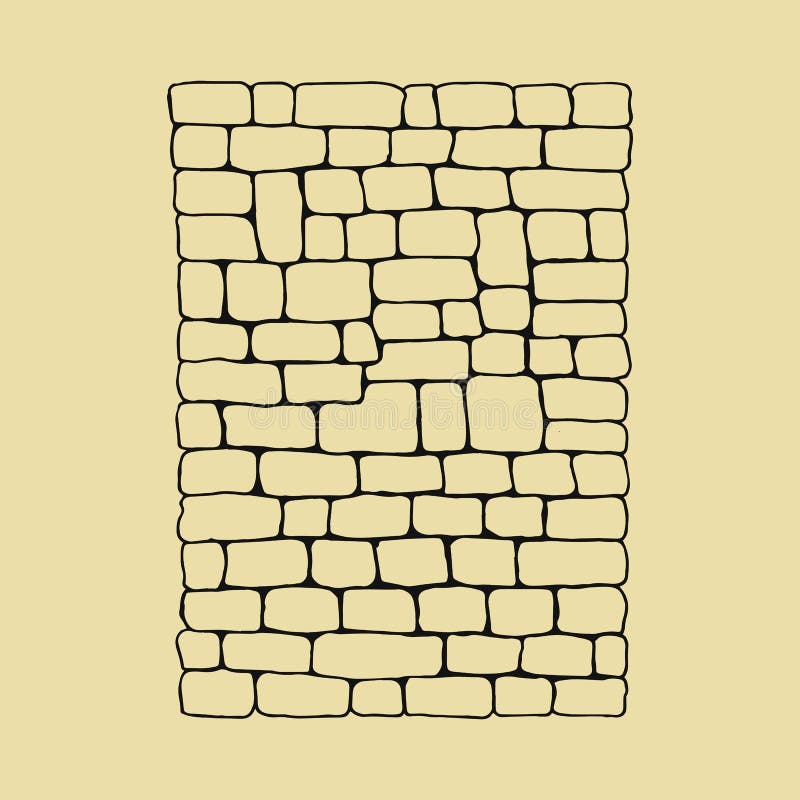 Stone Wall Sketch. Hand Drawing Vector Illustration Stock Vector ...