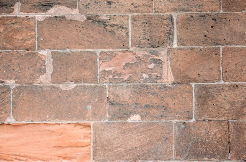 Stone Wall with Small Old Bricks of the Acient Castle Stock Image ...