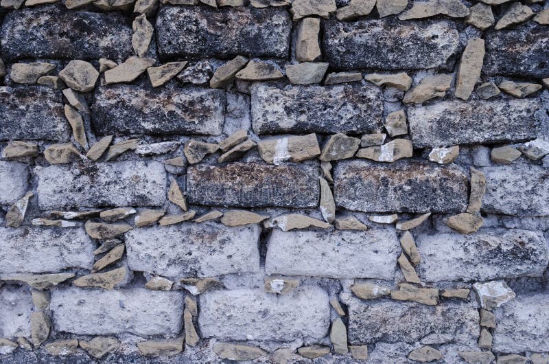 Stone Wall, Small Stones Forming Square Bricks. Stock Image - Image of ...