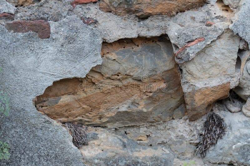 A Stone Wall with Some Defects Stock Image - Image of material ...