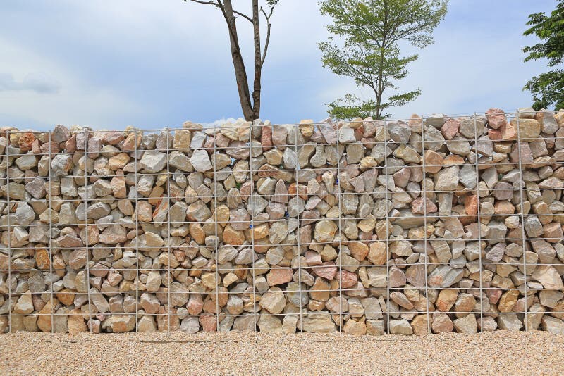 Stone Wall with Steel Bar for Background Stock Photo - Image of detail ...