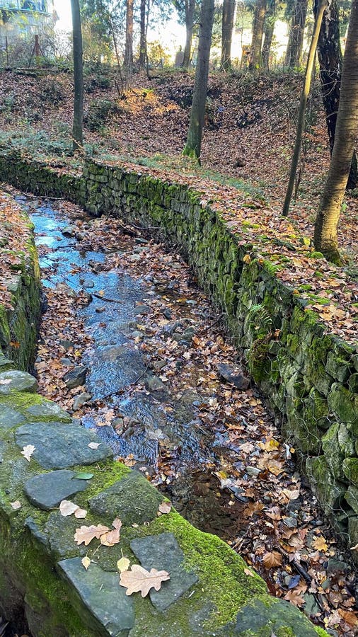 A Stone Wall with Moss Growing on it Stock Photo - Image of brick ...