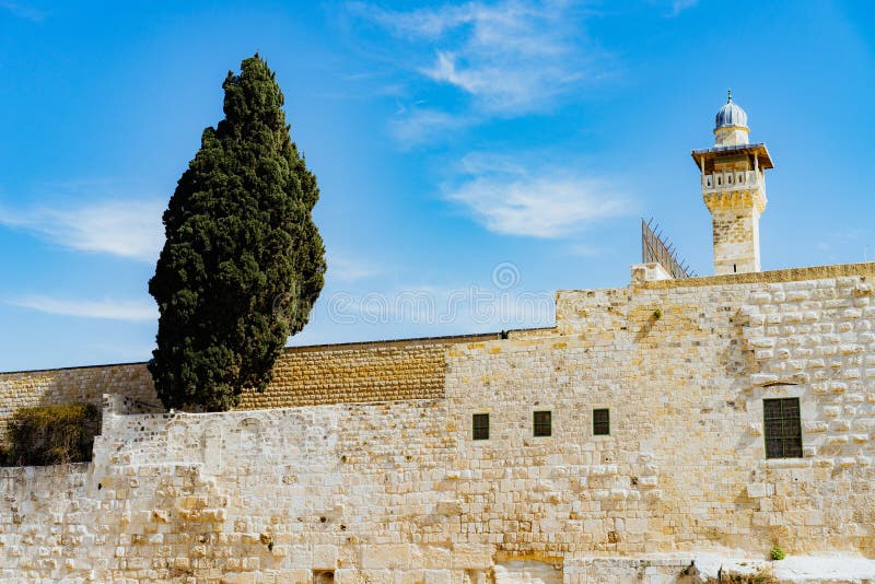 A Wall with a Guard Tower in Israel Stock Photo - Image of castle, tall ...