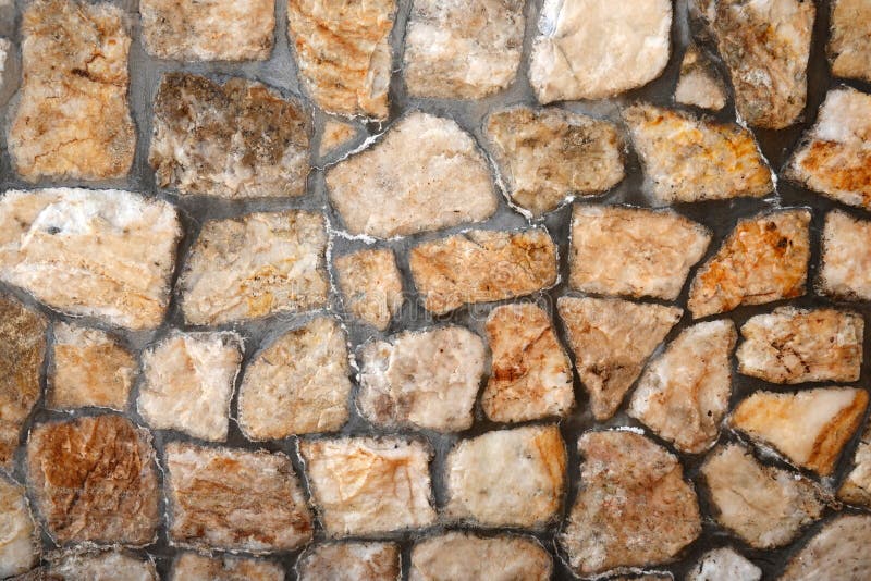 Stone Wall Texture Background - Brown Stone Siding with Different Sized ...