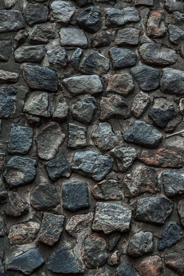 Stone Wall Texture Background Features Rough Natural Pattern with Gray ...