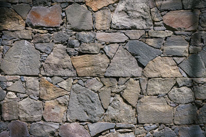 Old Wall of Stone Shell Rock of Arbitrary Shape.1 Stock Image - Image ...