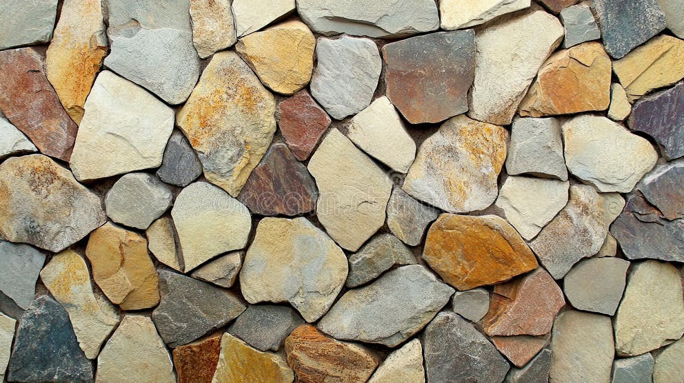 Stone Wall Texture Background. Multicolored Natural Stone Pattern Stock ...