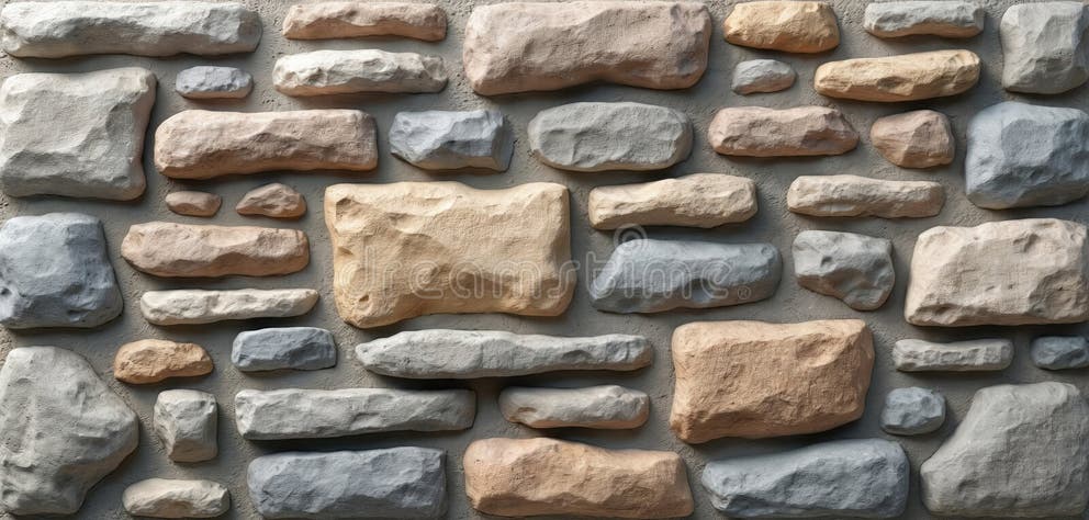 Stone Wall Texture Background. Seamless Tile Repeating Pattern. Rustic ...