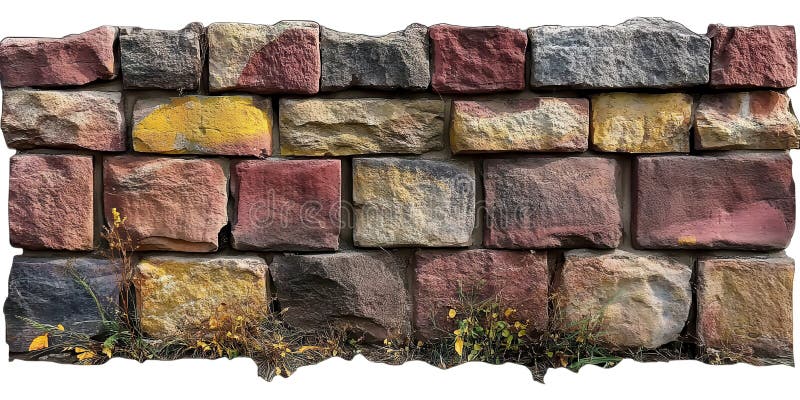 Stone Wall Texture - Colorful Irregular Bricks Stock Illustration ...