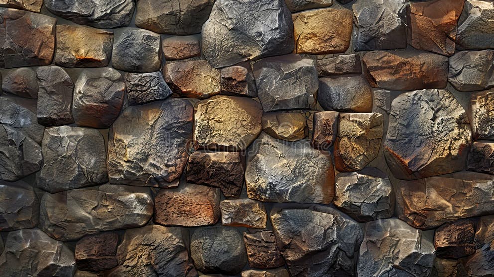 Stone Wall Texture with Large Irregular Rocks, Rustic Background ...