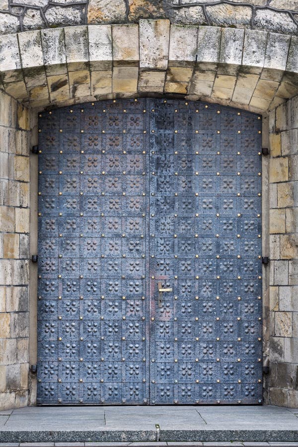 Stone Wall Texture with Medieval Door Stock Photo - Image of stone ...