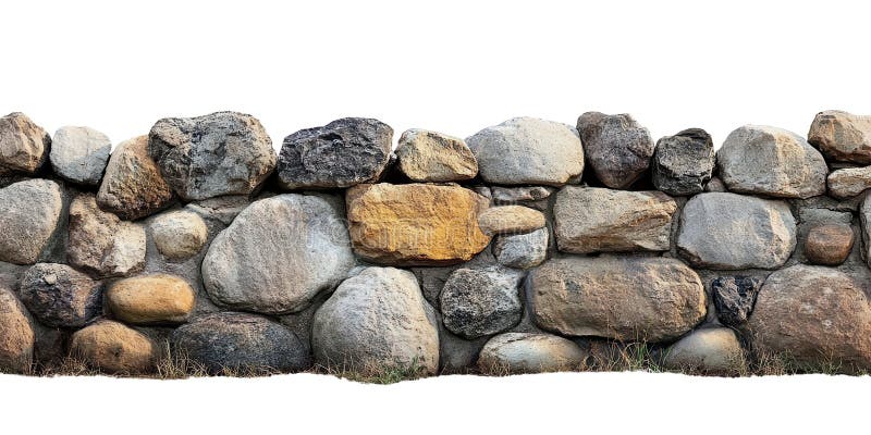 Stone Wall Texture - Seamless Pattern Isolated on White Stock Image ...