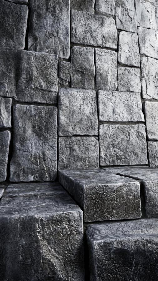 Stone Wall Texture, Steps and Blocks in Grey, Ancient Architectural ...
