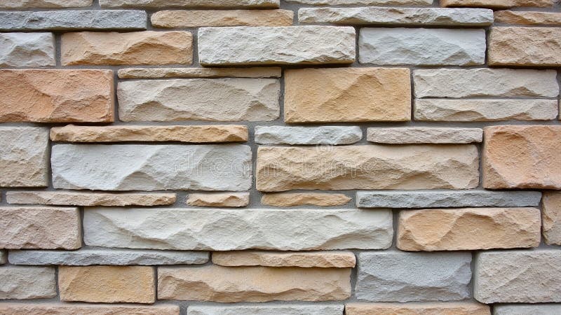 Stone Wall with Textured Layered Rectangular Stones Stock Illustration ...