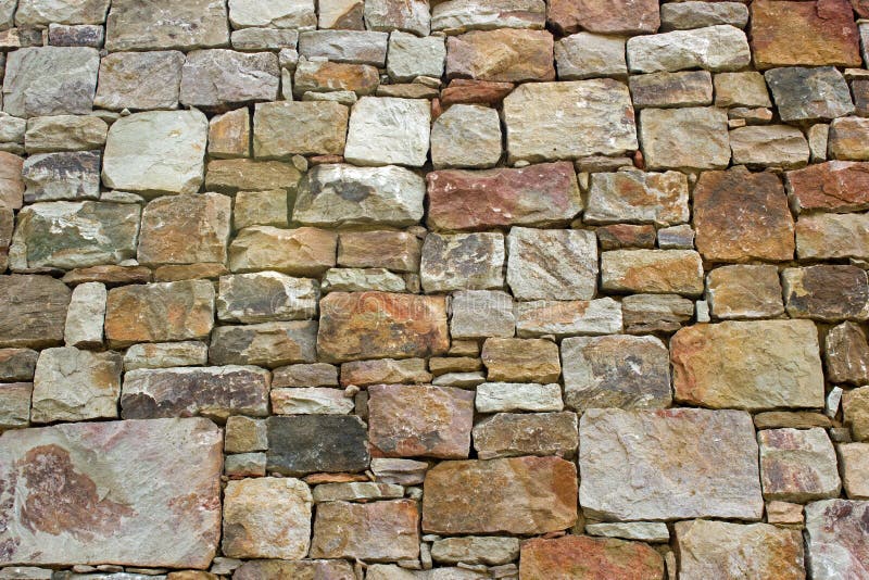 Dark and Light Brown Square Stone Blocks Stock Image - Image of wall ...