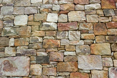 Dark and Light Brown Square Stone Blocks Stock Image - Image of wall ...