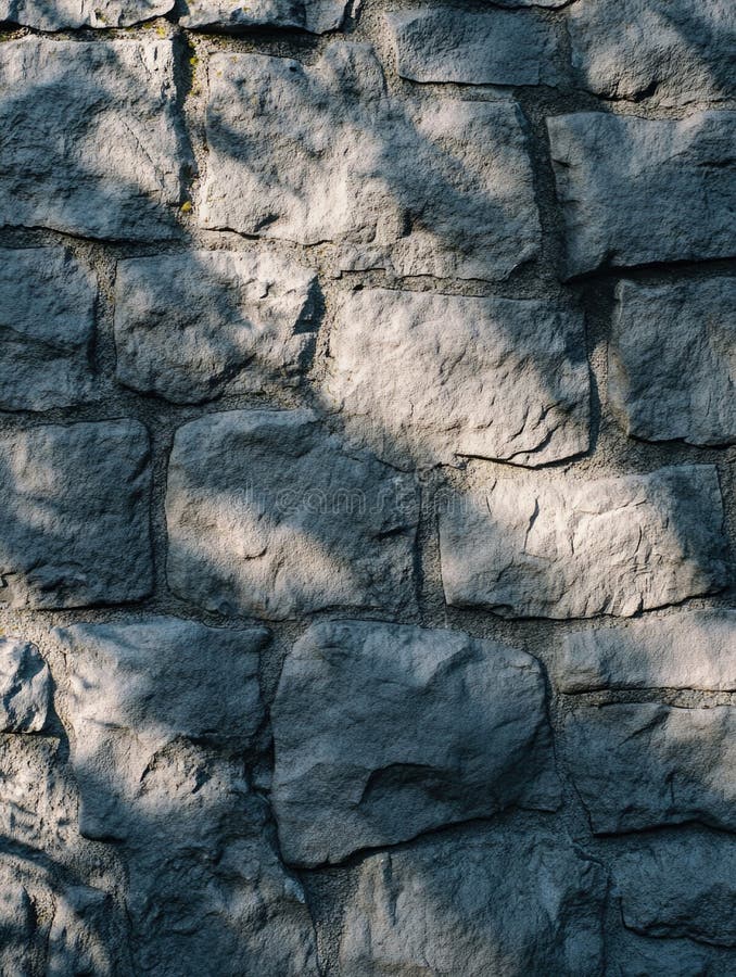 Stone Wall with Tree Shadow Stock Photo - Image of stone, quiet: 375516454