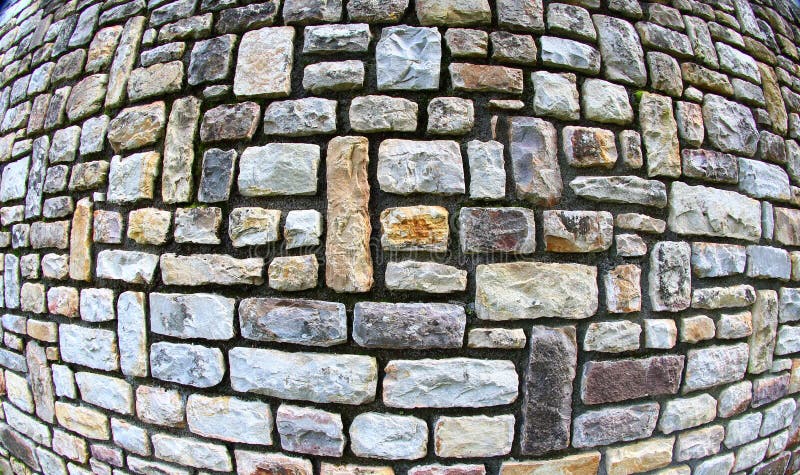 Stone Wall Using Fish Eye Lens Stock Image - Image of clay, masonry ...