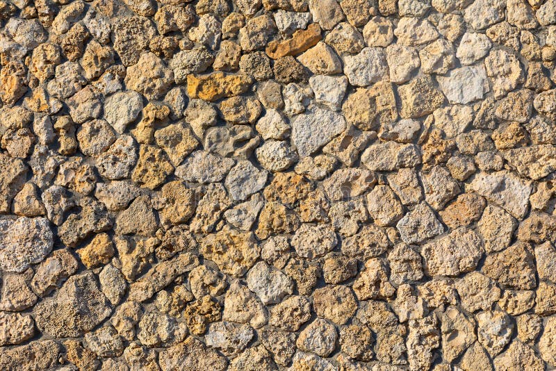 Stone Wall with Various Shapes and Sizes Stock Image - Image of masonry ...